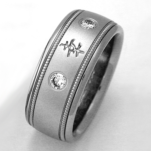 Belcourt titanium ring with Chinese characters | Titanium Wedding Rings ...