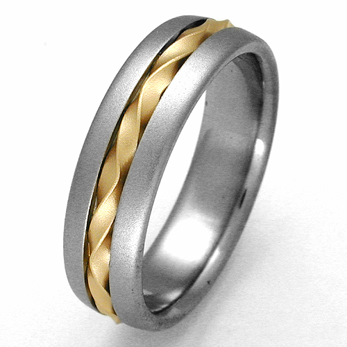 Genoa 1 titanium ring with gold | Titanium Wedding Rings, Handcrafted ...