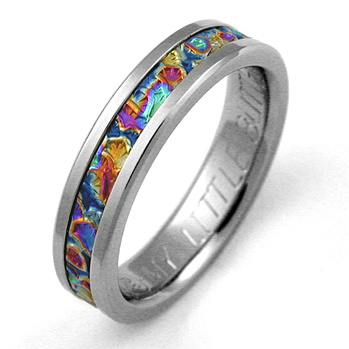 Newport titanium ring with niobium | Titanium Wedding Rings ...