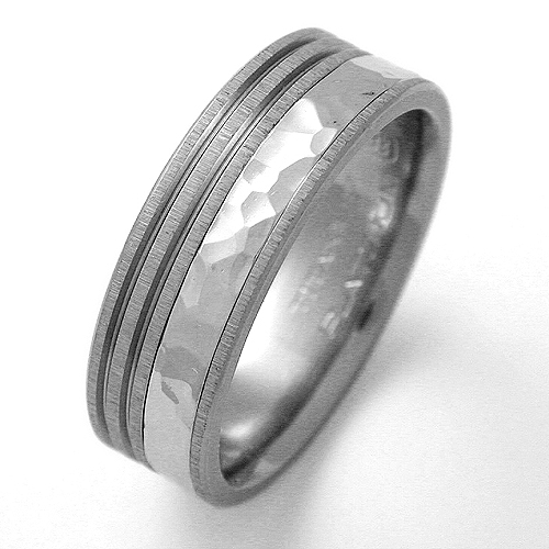 Percy titanium ring with platinum | Titanium Wedding Rings, Handcrafted ...